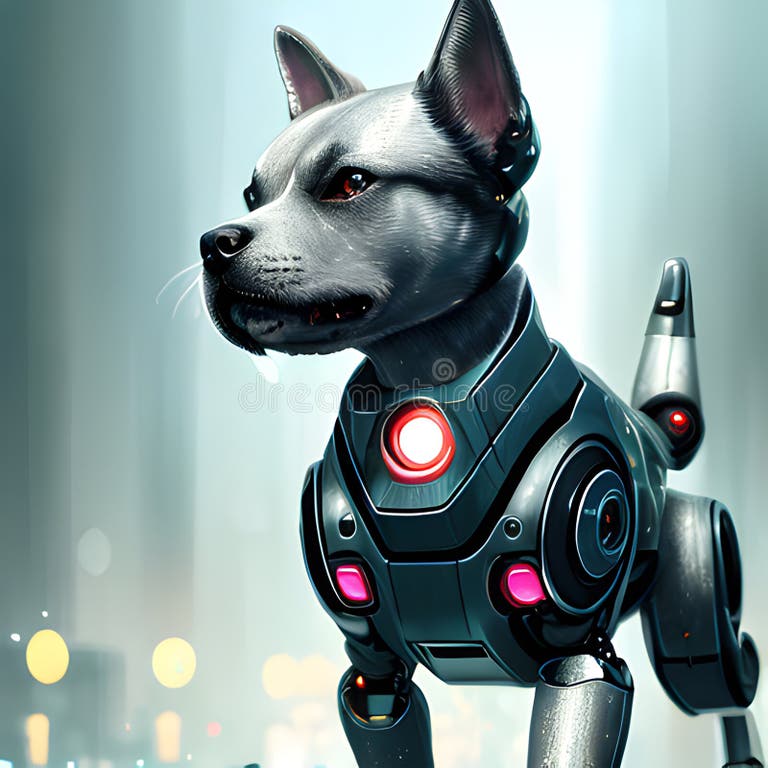 Robot Dog in the Future. Generative AI Stock Illustration ...