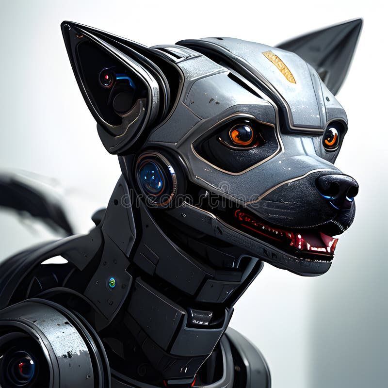 Robot Dog in the Future. Generative AI Stock Illustration ...