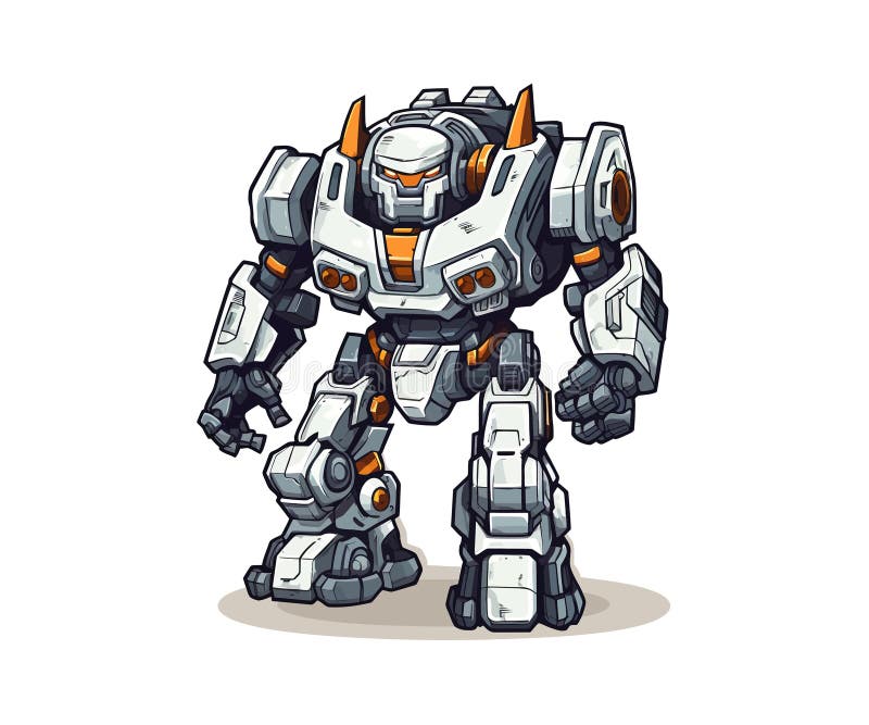 Robot. Doodle Inspired Mecha Cartoon Stock Illustration - Illustration ...