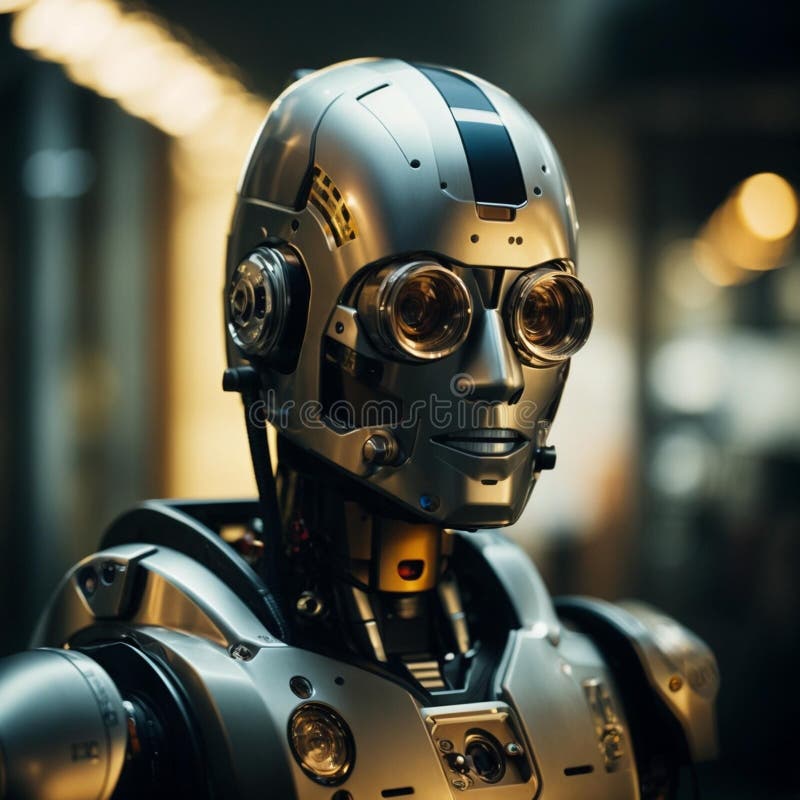 A Robot Dressed As a Human Looks at the Camera, Stock Illustration ...