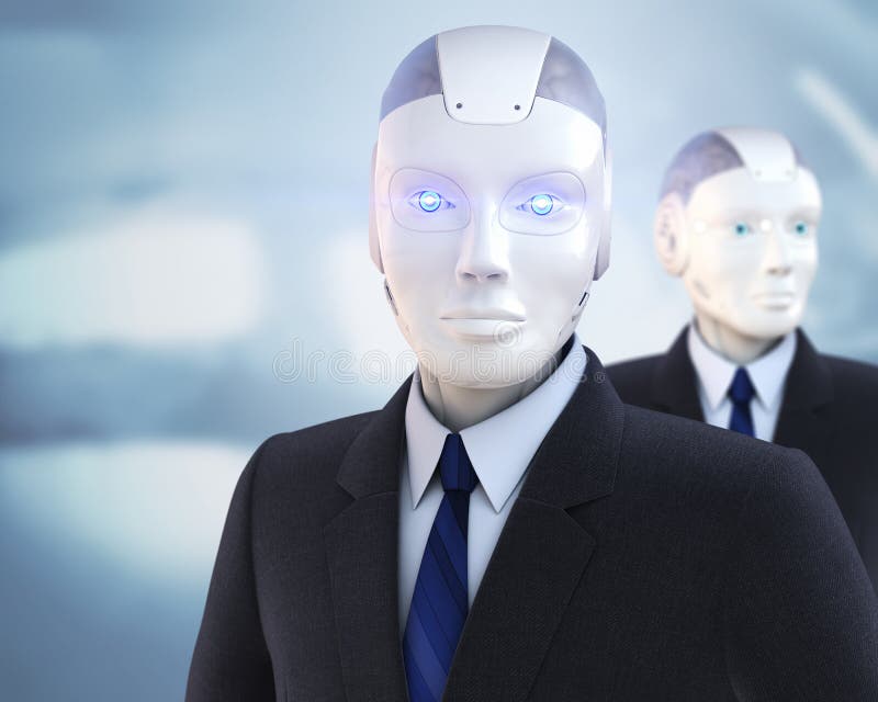 Robot Dressed in a Business Suit Stock Illustration - Illustration of ...