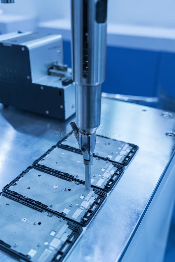 Robot Drill Machine Tool at Mobile Industrial Factor Stock Photo ...