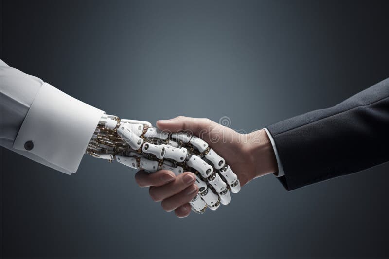 A Handshake between a Human and a Machine, Symbolizing Human-machine ...