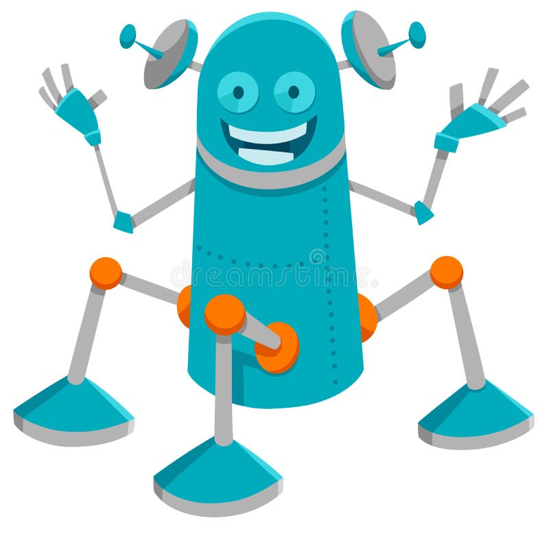 Robot or Droid Cartoon Comic Character Stock Vector - Illustration of ...