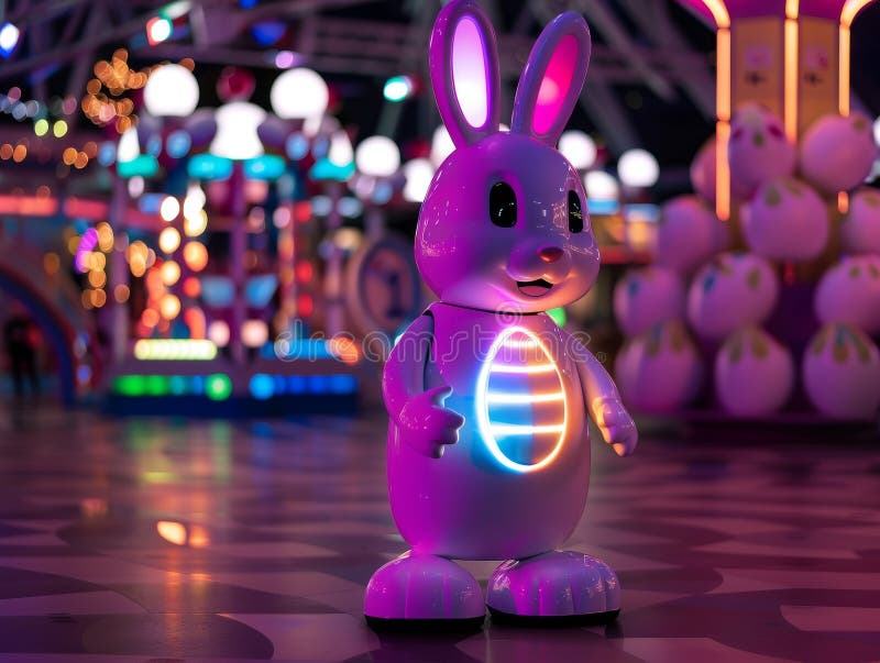 Robot Easter Bunny with Hologram Eggs in an AI Controlled Easter Theme ...