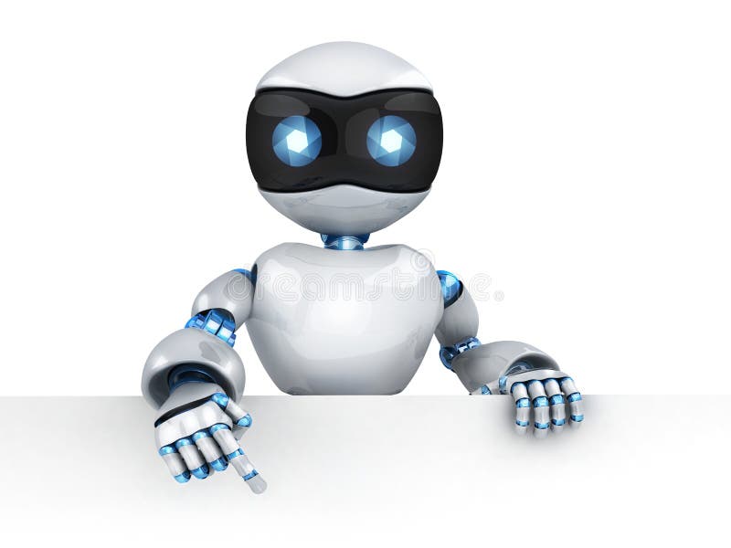 Robot and empty blank stock illustration. Illustration of presentation ...