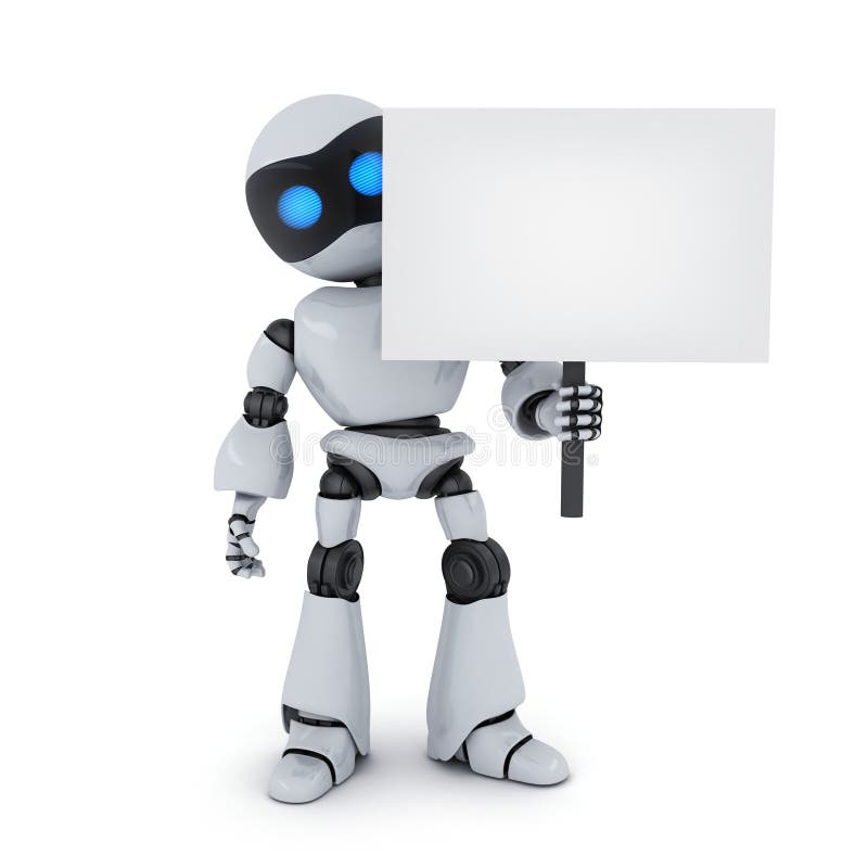 Robot and empty blank stock illustration. Illustration of presentation ...