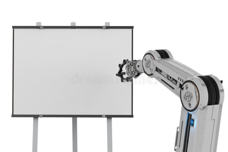 Robot with Empty Blackboard Stock Illustration - Illustration of ...