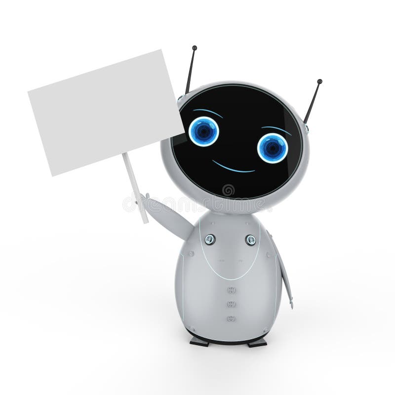 Cute Artificial Intelligence Robot Stock Illustration - Illustration of ...