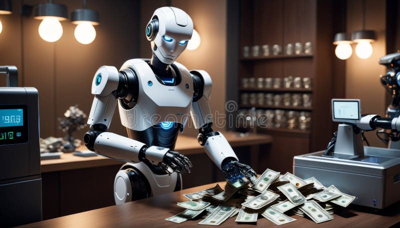Robot Engaging in Cash Handling Stock Image - Image of handling ... Robot Engaging in Cash Handling Stock Image - Image of handling ...