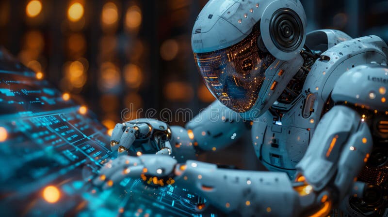 Robot Engineer Collaborating with Scientists on a New Project Stock ...