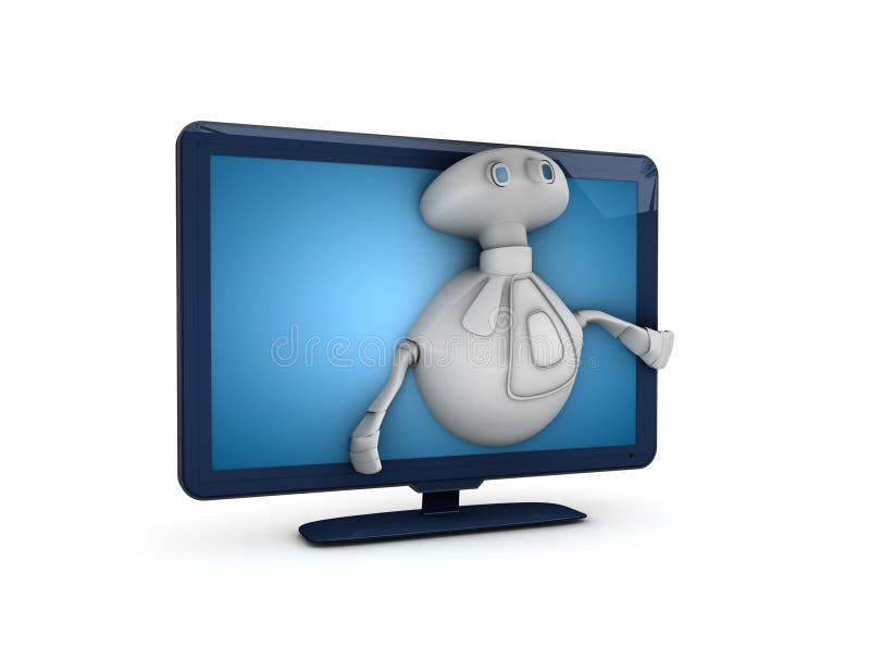 Robot tv stock illustration. Illustration of robot, design - 1536654