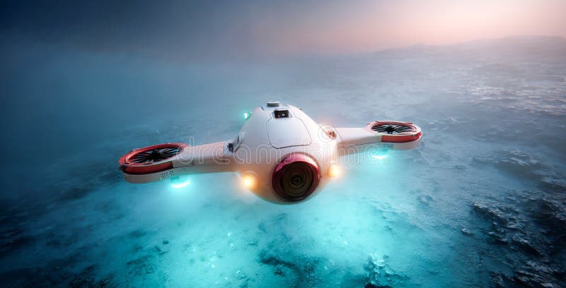 Robot Explorer Navigates Alien Planet Surface Space Expedition ...