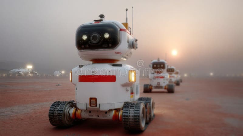 Robot Explorers Engage in Mission To Investigate Distant Planet during ...