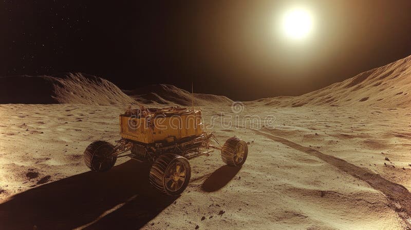Robot Explores the Lunar Surface Under a Bright Sun in High-resolution ...