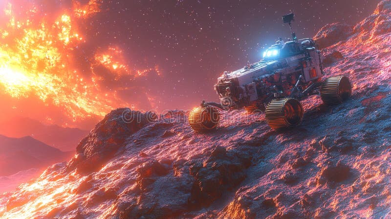 Robot Exploring the Rugged Landscape of a Distant Exoplanet Under a ...