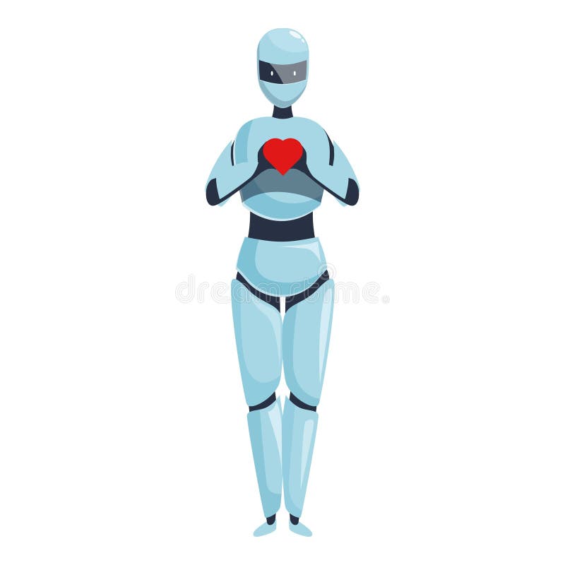 Modern Robot Showing Heart Sign with Hands Stock Illustration ...