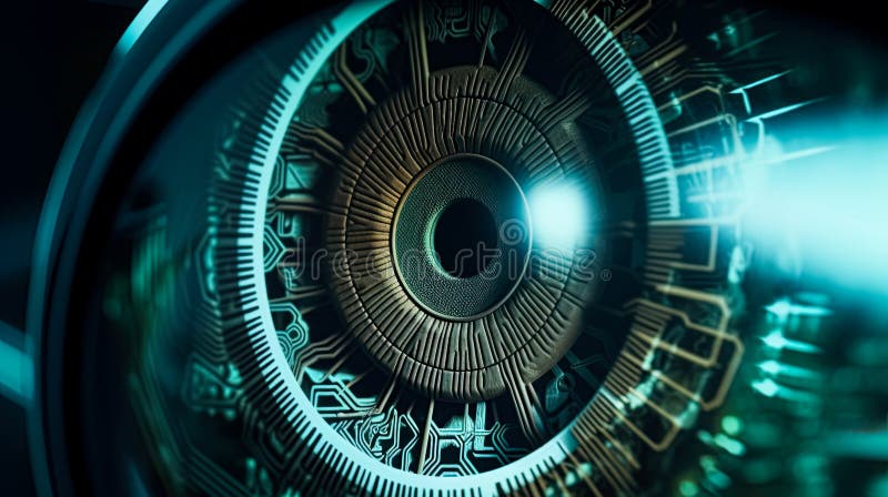 Robot Eye Closeup. Macro Shot of a Robot Eye. Generative Ai ...