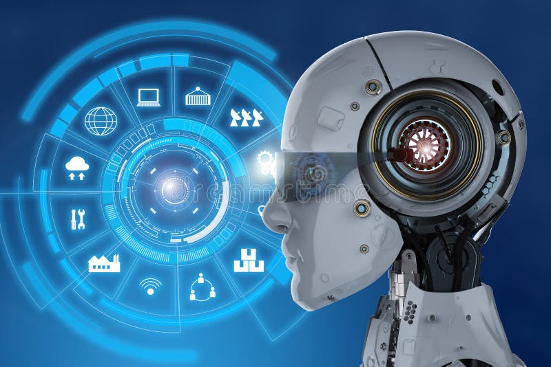 Robot with eyeglasses stock photo. Image of optic, android - 113700990