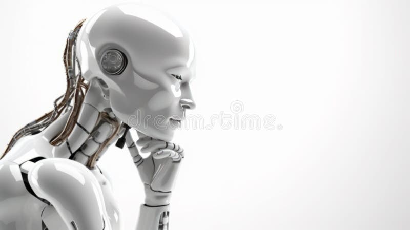 Robot Face, Artificial Intelligence Concept. Stock Illustration ...