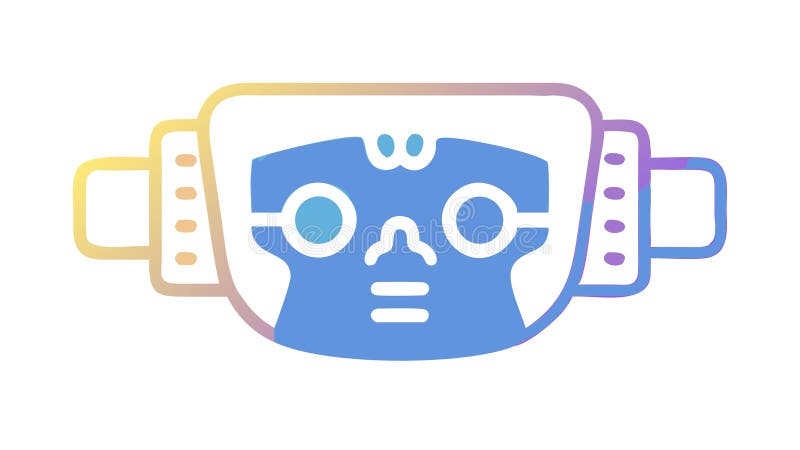 Robot Face Expressionless Icon, Vector Design Generative AI Stock ...