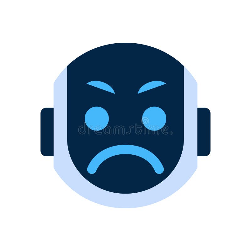 Robot Face Icon Angry Face Emotion Robotic Emoji Stock Vector ...