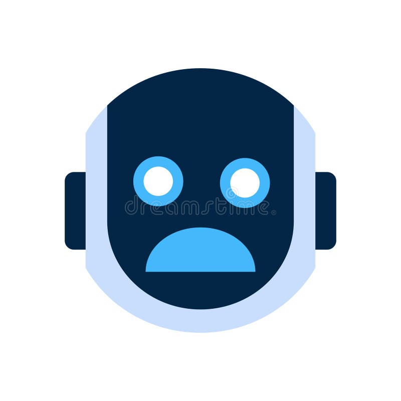 Robot Face Icon Shocked Face Emotion Robotic Emoji Stock Vector ...