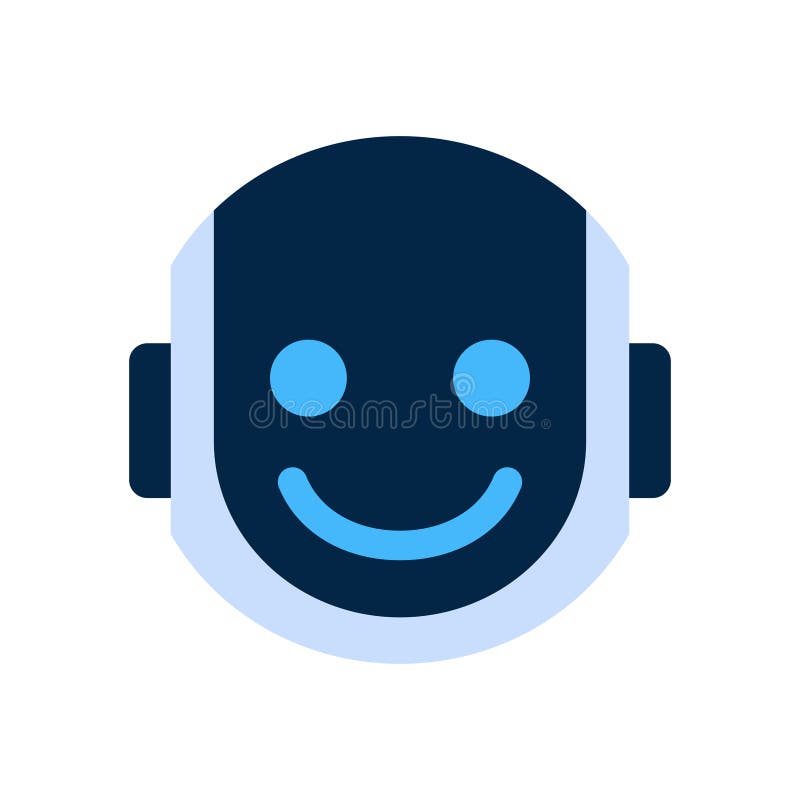 Robot Face Icon Smiling Face Emotion Robotic Emoji Stock Vector ...