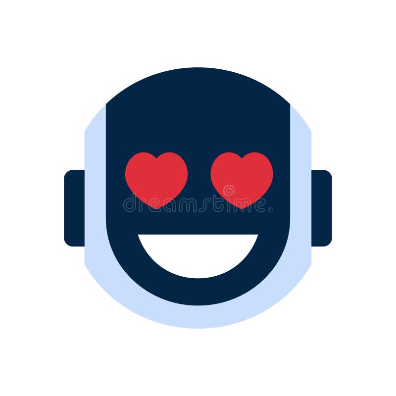 Robot Face Icon Smiling Face Emotion Robotic Emoji Stock Vector ...