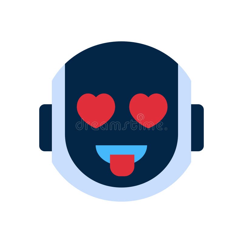 Robot Face Icon Smiling Face Laugh Emotion Robotic Emoji Stock Vector ...