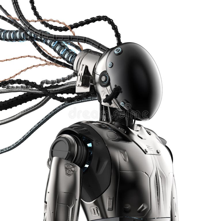 Robot with face mask stock illustration. Illustration of cyborg - 150074717