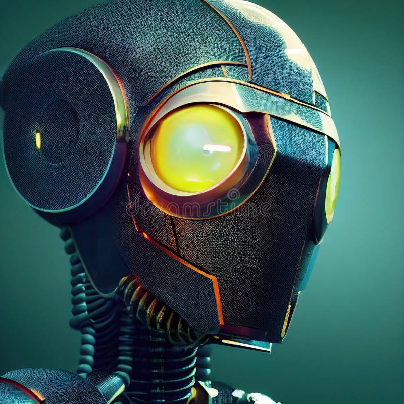Robot face portrait stock illustration. Illustration of human - 264919937