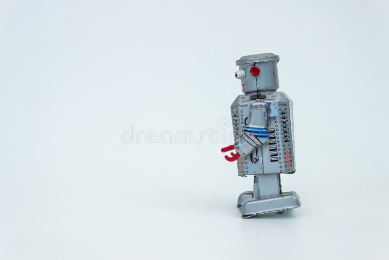 Robot Side View on white stock photo. Image of technology - 126086706