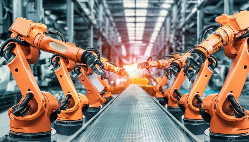 Robot Factory - an Assembly Line in a High-tech Robot Factory with ...