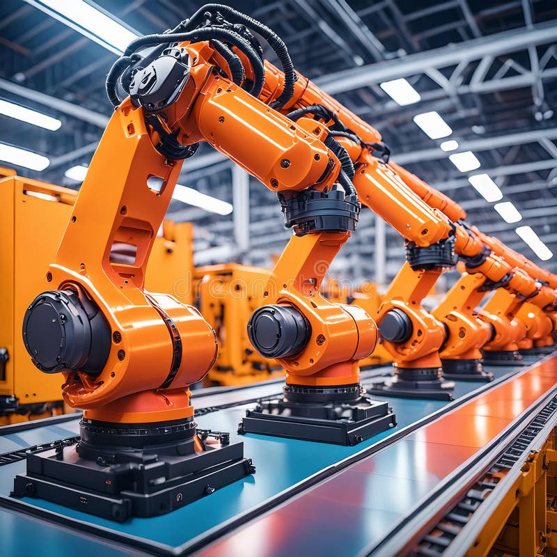 Robot Factory - an Assembly Line in a High-tech Robot Factory with ...