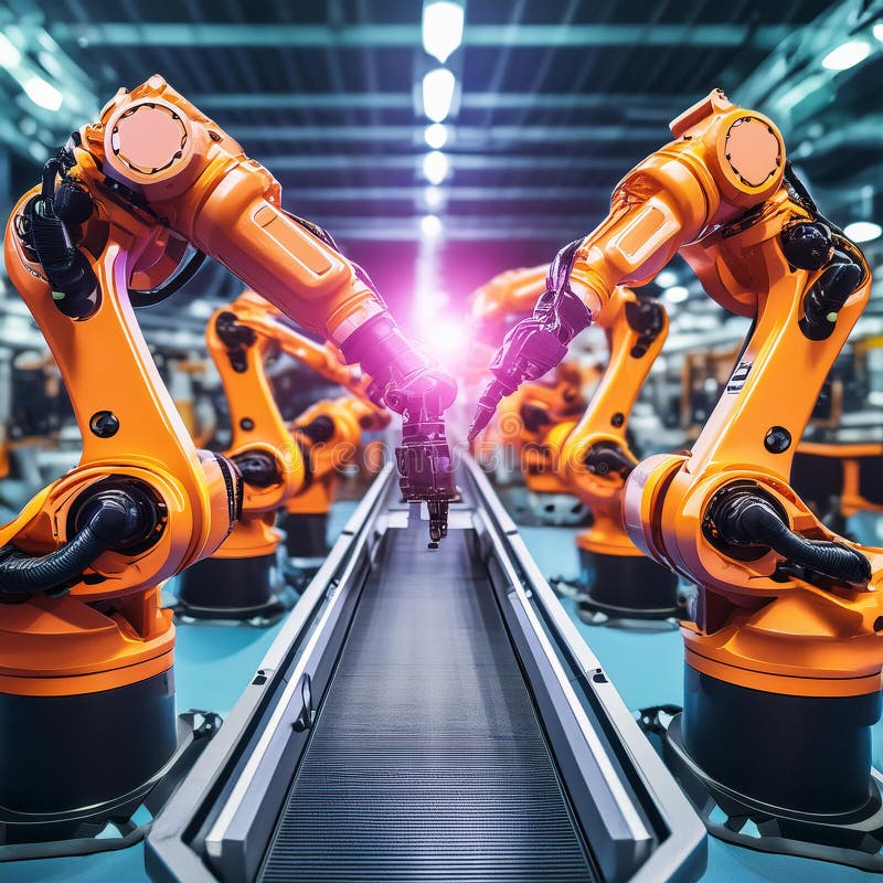 Robot Factory - an Assembly Line in a High-tech Robot Factory with ...