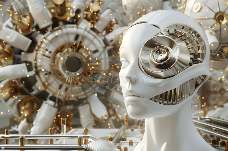 The Robot Factory is Producing Robot Faces and Heads with Futuristic ...