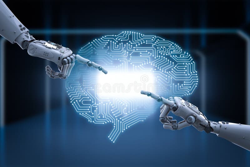 Robot finger point stock illustration. Illustration of android - 145527546