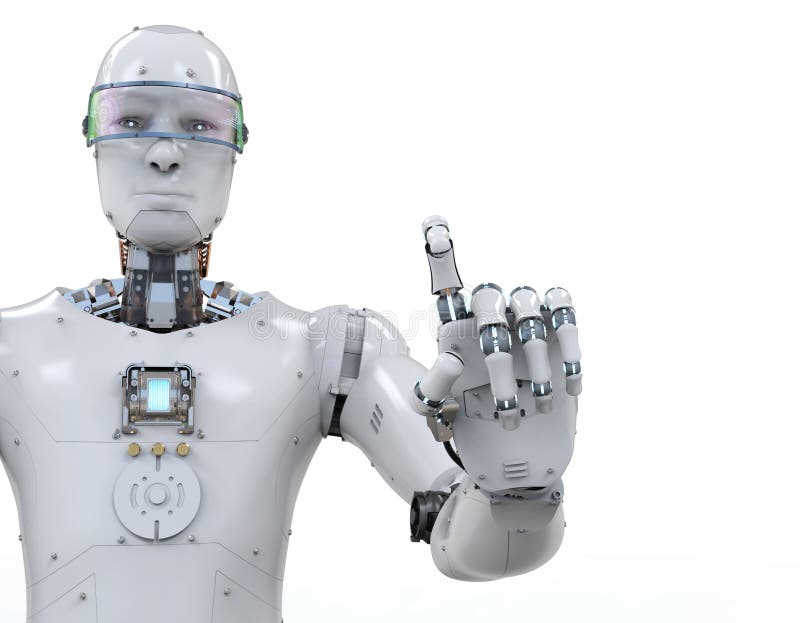 Robot finger pointing stock illustration. Illustration of point - 90929390