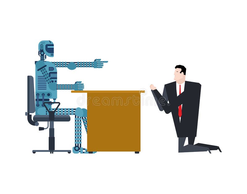 Robot Replace Man Stock Illustrations – 238 Robot Replace Man Stock ...