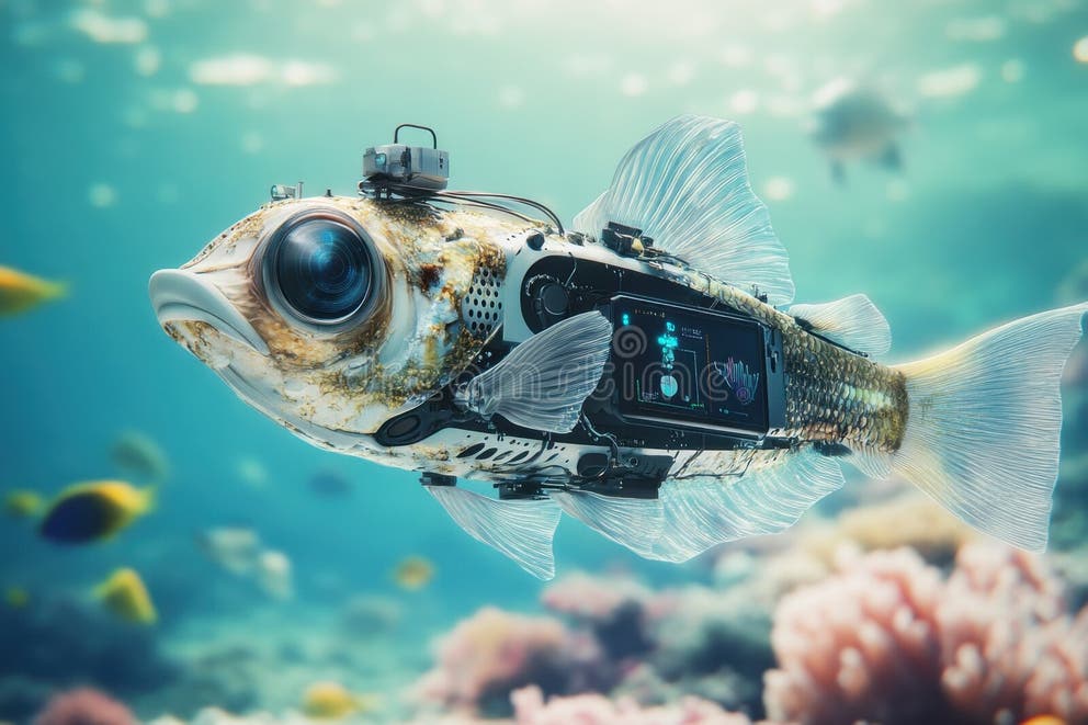 Robot Fish Exploring the Coral Reef with Advanced Technology in an ...