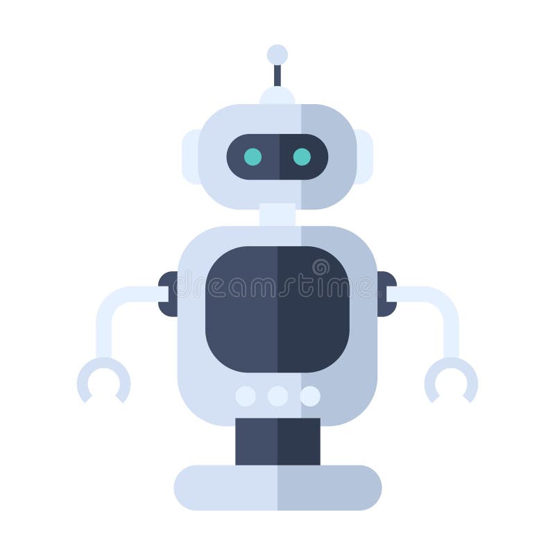Robot Flat Clipart Vector Illustration Stock Vector - Illustration of ...