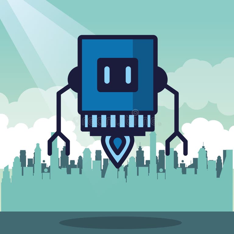 Floating Robot Icon Stock Illustrations – 385 Floating Robot Icon Stock ...