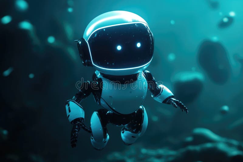 A Robot Floating in the Water with Bubbles, Suitable for Use in ...