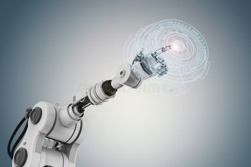 Robot Fonctionnant Avec L'affichage Virtuel Illustration Stock ...