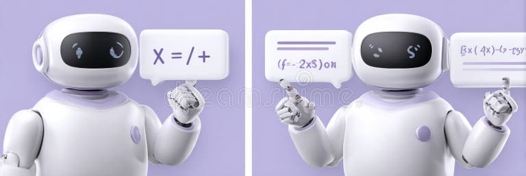 Robot Holds Signs with Equations in a Modern, Tech-Inspired Setting ...
