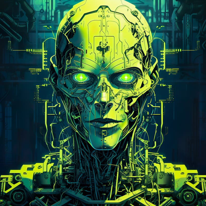 A Robot with a Friendly Face in Center of a Frame, Generative AI Stock ...