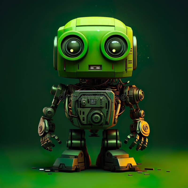 A Robot with a Friendly Face in Center of a Frame, Generative AI Stock ...