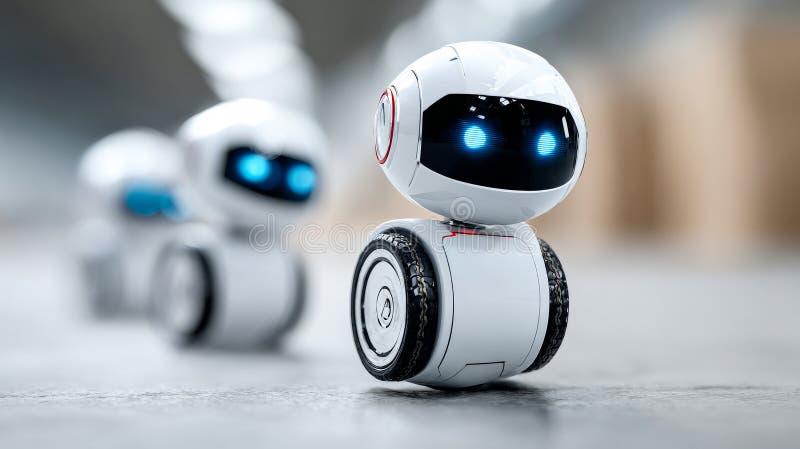 Robot Friends in a Future World Stock Photo - Image of design, modern ...
