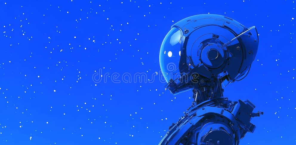 A Robot of the Future Musing Against a Backdrop of a Starry Night Stock ...